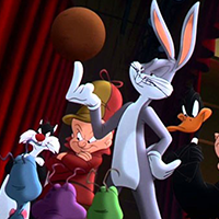 Which famous basketball player played against aliens with Bugs Bunny?
