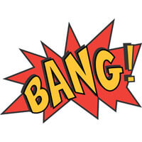 What English term is used to describe a sound like “bang”?